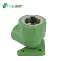 China Round Head Code PPR Pipe Fitting Female Thread Elbow with Wall Plate Welding Connection for sale