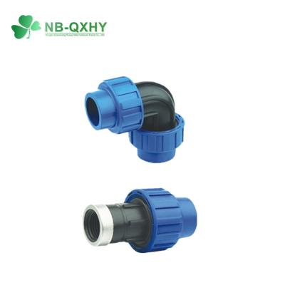 China Vrouwelijke adapter PP-compressiefitting Pn10 met ronde kopcode directe aansluiting Te koop