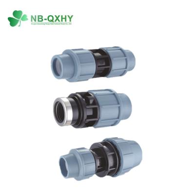 China Vrouwelijke adapter PP-compressiefitting Pn10 met ronde kopcode directe aansluiting Te koop