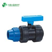 China PP Compression Fitting True Union Ball Valve Direct Connection Round Head Code Material for sale