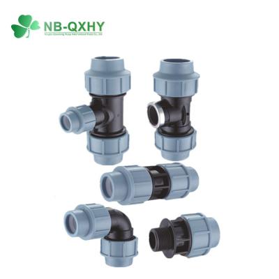 China Cor clara PP compressão de ajuste para irrigação PP Clamp Saddle em 16mm-110mm 1/2 