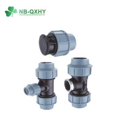 China Cor clara PP compressão de ajuste para irrigação PP Clamp Saddle em 16mm-110mm 1/2 