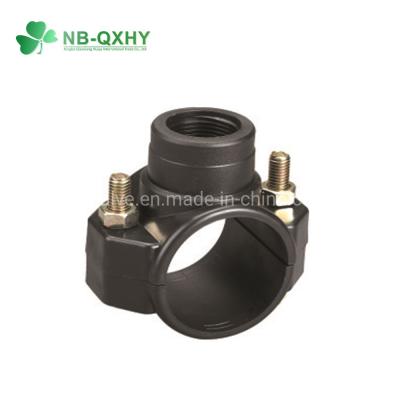 Cina Codice testa rotonda uguale Fittings di compressione in plastica in PP Clamping Saddle per irrigazione in vendita