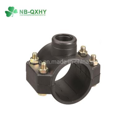 Cina Codice testa rotonda uguale Fittings di compressione in plastica in PP Clamping Saddle per irrigazione in vendita