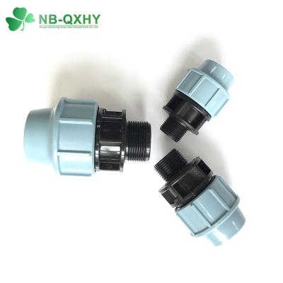China Ronde kopcode PP-compressiefitting HDPE-toepassing Plastic-pijptoepassing op maat Te koop