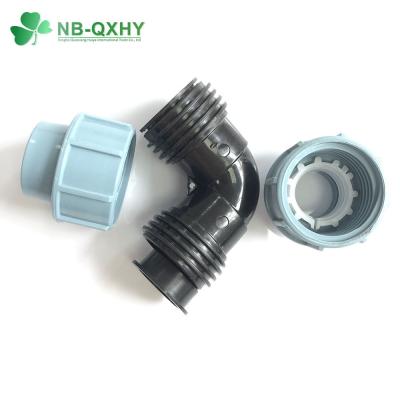 China Ronde kopcode PP-compressiefitting HDPE-toepassing Plastic-pijptoepassing op maat Te koop