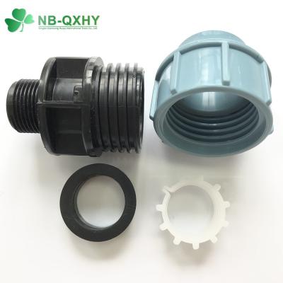 China Ronde kopcode PP-compressiefitting HDPE-toepassing Plastic-pijptoepassing op maat Te koop