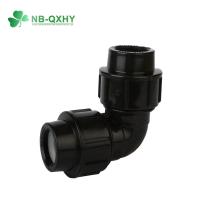 China PP Compression Fitting Straight Tee for Black Color Pipe Equal Connection Flow System for sale