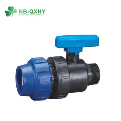 China Gelijke aansluiting PP compressie bevestiging PP True Union Ball Valve voor irrigatiesysteem Te koop