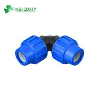 China 45deg Light Blue Equal Tee Fitting PP Compression Plastic Fittings for Irrigation System for sale