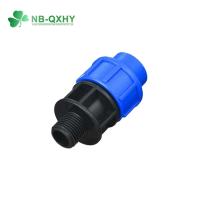 China 45deg Light Blue Equal Tee Fitting PP Compression Plastic Fittings for Irrigation System for sale