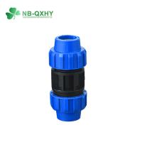 China 45deg Light Blue Equal Tee Fitting PP Compression Plastic Fittings for Irrigation System for sale