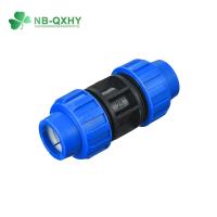 China 45deg Light Blue Equal Tee Fitting PP Compression Plastic Fittings for Irrigation System for sale