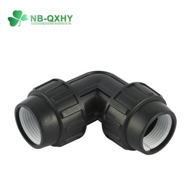 Cina Fittings di compressione in plastica QX a 90 gradi, gomito PE, irrigazione PP per il collegamento rapido in vendita