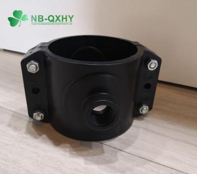 Cina Clampo di compressione in PP nero Saddle Outlet singolo per il collegamento di saldatura di tubi uguali in vendita