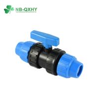 China 100% Material Injection Dark Blue PP Compression Fitting Ball Valve for Water Supply for sale