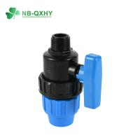 China 100% Material Injection Dark Blue PP Compression Fitting Ball Valve for Water Supply for sale