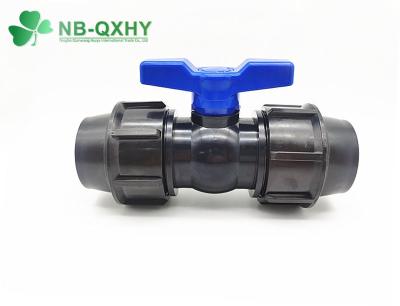 China Compressão União PP válvula de esfera compacta Feita de 100% de material para igual à venda