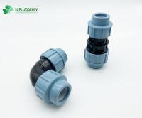 China PP Compression Fittings Plastic PP Union Coupling 90 Degree Tee for Irrigation System for sale