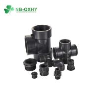 China Round Head Code Pn10/12/16 Black Plastic PP Compression Pipe Fitting Elbow for Irrigation for sale
