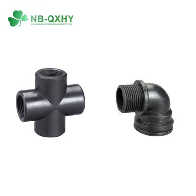 China Aanpassing Anti-UV Zwarte Kleur PP Compressie Pipe Fitting Adapter Koppeling voor Pn16 Te koop