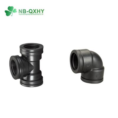 China Zwarte kleur PP-compressiepijp Fitting Plastic Tee voor draadverbindende irrigatie Te koop