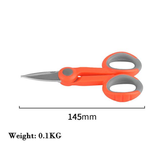 Dimension diagram of Stainless Steel Fiber Optic Kevlar Shears Scissors