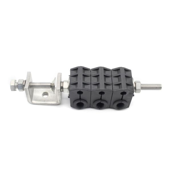 Quality 6 Cable Capacity Customized Single hole three way power cable feeder clamp Fiber for sale