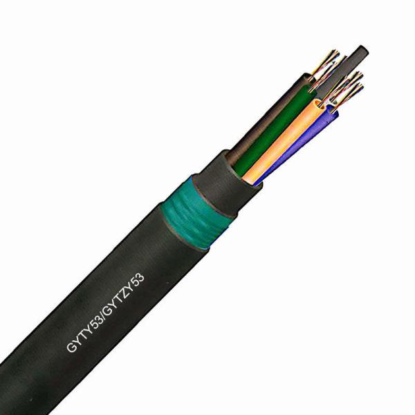 Quality GYTY53/GYTZY53 24 Core Outdoor Direct Buried Double Sheath Black Fiber Optic for sale