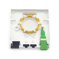 China 2 Ports FTTH Wall Box Indoor Optical Outlet With SC Simplex LC Duplex Adapters for sale