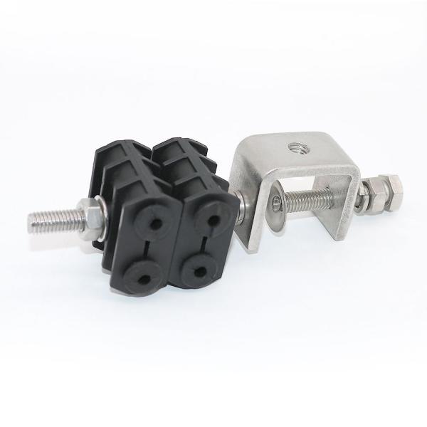 Quality Black Finish 304 Stainless Steel Double Hole Fiber Cable Hangers RF 1/2" Feeder for sale