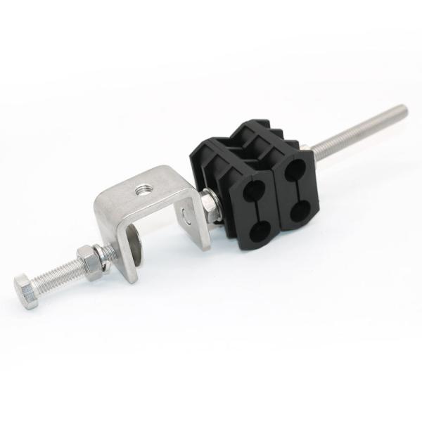 Quality Black Finish 304 Stainless Steel Double Hole Fiber Cable Hangers RF 1/2" Feeder for sale