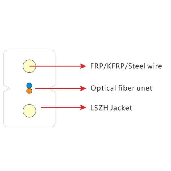 Quality LSZH Outer Protection GJXFH FTTH Drop Cable with Parallel Metal Reinforcements for sale