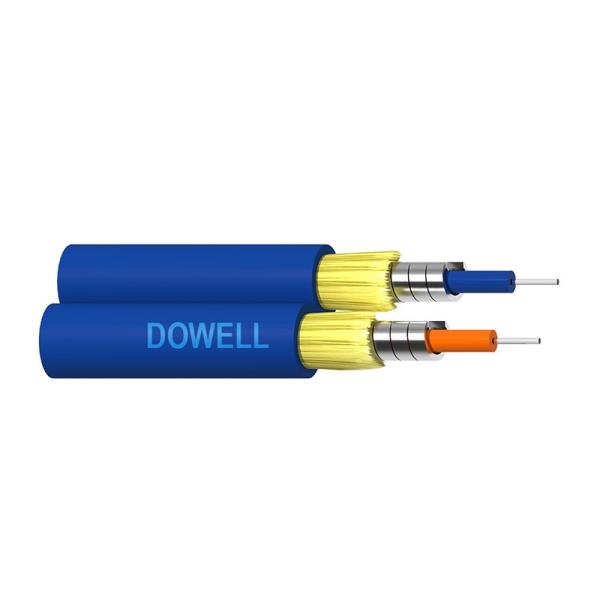 Quality FTTH Duplex Armored Fiber Optic Cable with High Tensile Strength For Indoor Outdoor for sale