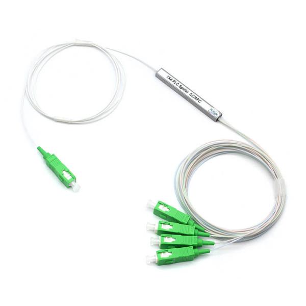 Quality LSZH Fiber Optic 1x4 PLC Splitter 0.9mm Mini Type With Connector for FTTX and PON Network for sale