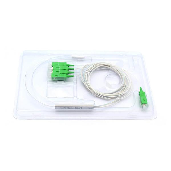 Quality LSZH Fiber Optic 1x4 PLC Splitter 0.9mm Mini Type With Connector for FTTX and for sale