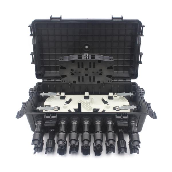 Quality 16F Black Outdoor Fiber Optic Box with TYCO Adapter for sale