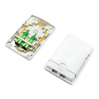 China 2 Ports FTTH Wall Box Indoor Optical Outlet With SC Simplex LC Duplex Adapters for sale