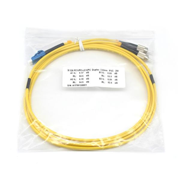 Quality LSZH 3.0mm St Lc Fiber Patch Cable 2.0mm Duplex LC UPC To FC UPC SM for sale