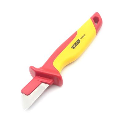 China 50mm VDE Insulating Electrical Knife Red/Yellow for Cable Stripping for sale