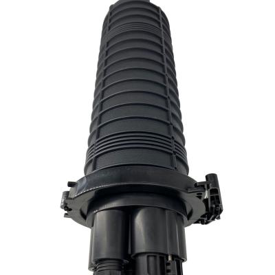 China 2 In 4 Out Ports FTTH Splice Enclosure Vertical Box with 144F Capacity and 6 Pcs of 24 Core Splice Tray for sale