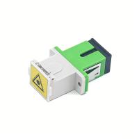 China Fiber Optic SC Adapter with Flip Auto Shutter, 0.2dB Insertion Loss, and 500 Cycle Durability Flange for sale