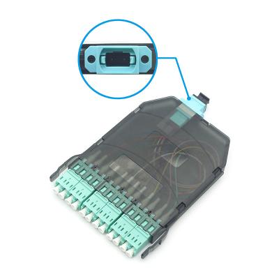 China 12 Cores OM3 OM4 Multimode MTP/MPO to LC Fiber Optic Patch Panel Cassettes Module for sale