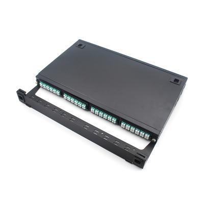 China 19 Inch Rack Mounted 1U Height MPO-LC 96 Fibers Fiber Patch Panel for High-Density Data Centers for sale