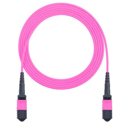 China 8 Cores 12 Cores MPO OM4 Fiber Optic Patch Cord for sale