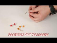 red 19-24 awg scotchlok butt connector gel filled for pic cable application