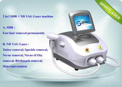 Cina 2 IN 1 attrezzatura di rimozione del tatuaggio del laser della macchina/ND YAG di depilazione di IPL SHR in vendita
