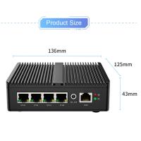 China Intel N5105 Fanless Mini PC with 4GB DDR4 RAM and 4 Gigabit LAN Ports - Compact 136×125×45mm Industrial Computer for sale