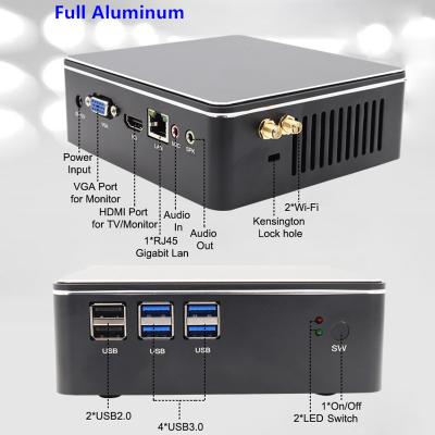 China Industrieller Mini-Computer Intel I3 4005U 5005U I5 4200U 5200U HD Graphics 500 Tragbarer lüfterloser industrieller Win10-Mini-PC zu verkaufen