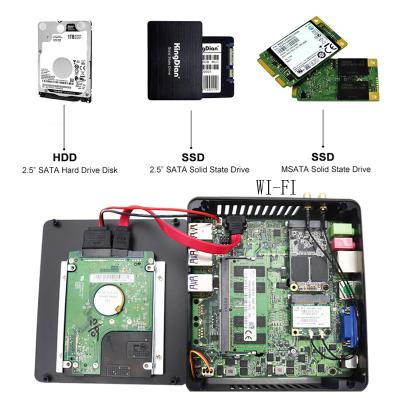 China Industrieller Mini-Computer Intel I3 4005U 5005U I5 4200U 5200U HD Graphics 500 Tragbarer lüfterloser industrieller Win10-Mini-PC zu verkaufen